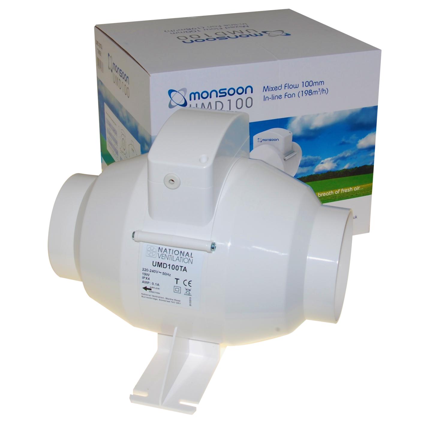 Monsoon In-Line 100mm Fan